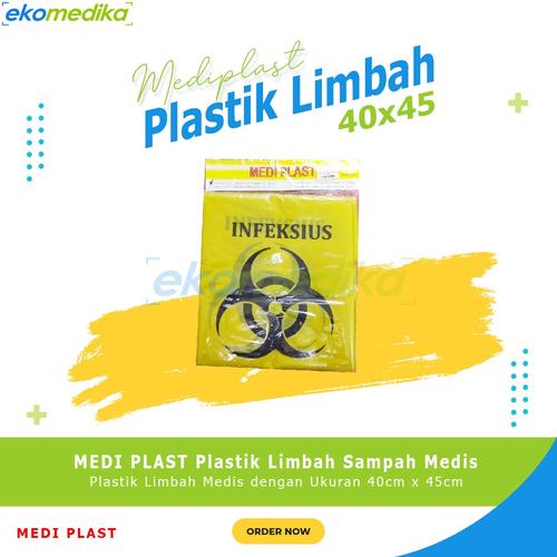 Jual Plastik Limbah Sampah Medis Logo Infeksius Kuning 40x45 MEDIPLAST ...