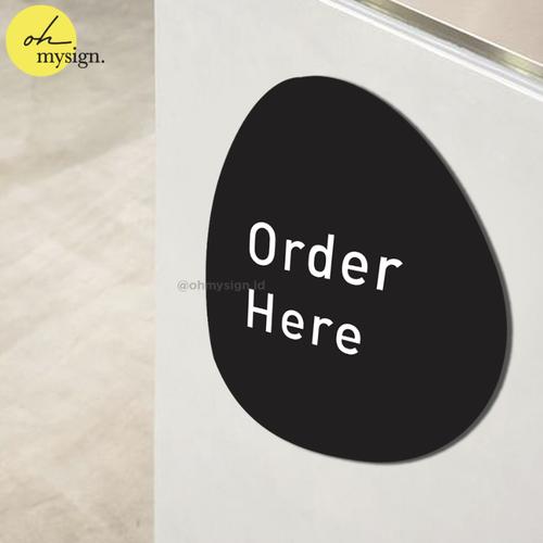 Jual Tulisan Order Here Akrilik Tempel Dinding Papan Sign Board Acrylic - Stone Hitam, 10cm ...