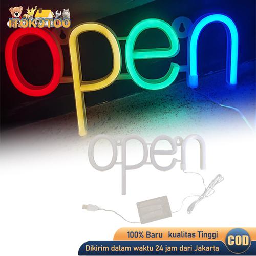Jual Dekorasi Lampu Neon LED Tulisan Open Neon Flex Open Gantung Neon ...