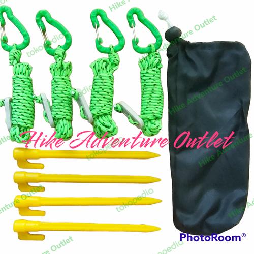 Jual Paket Lengkap TALI FLYSHEET include pasak dan cover - Hitam ...