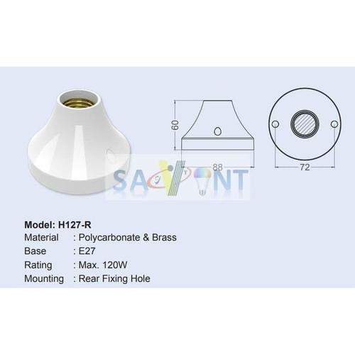 Jual FITTING LAMPU TEMPEL E27 PLAFON TYPE BULAT ROUND MODEL H127R ...
