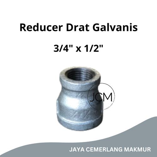 Jual Reducer Drat Galvanis 3/4" x 1/2" / Vlok Sock Drat Dalam Galvanis ...