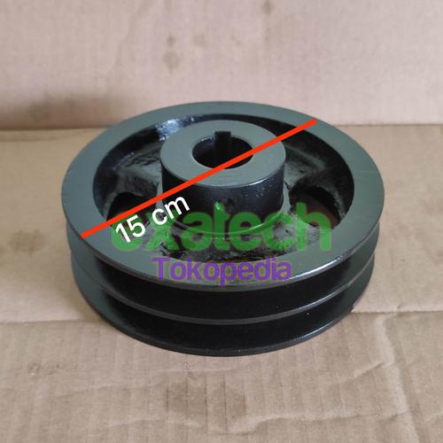 Jual Pulley pully B2 - 6 inch as 24 25 28 30 35 38 mm pully besi cor ...