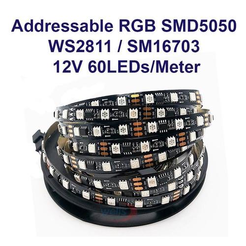 Jual PER METER LED STRIP RGB PLUS IC WS2811 PROGRAMABLE 60 LED PER ...