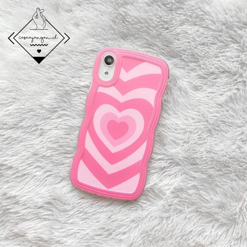 Promo Pink Love Iphone Case 7 8 Plus X XS XR 11 12 13 PRO MAX Hati Wavy Lucu - 11PROMAX ...