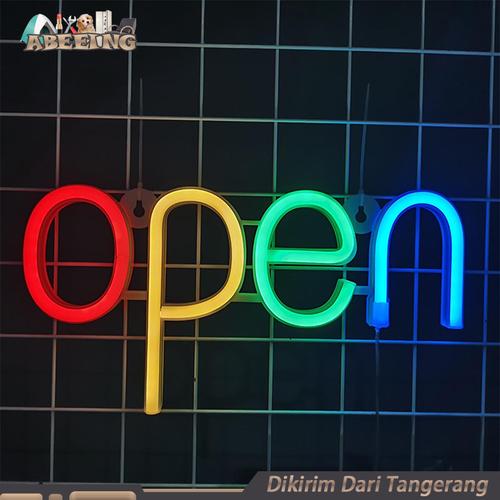 Jual Sign Open LED Tulisan Lampu Yes We Are Open New Untuk Barbershop ...