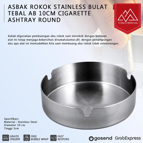 Jual Asbak Rokok Stainless Bulat Tebal AB 10cm Cigarette Ashtray Round ...