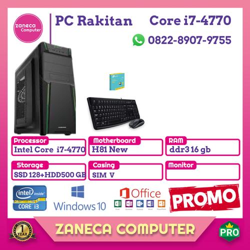 Jual PAKET PC KOMPUTER RAKITAN i7-4770 RAM 16GB SSD 128 HDD 500GB ...
