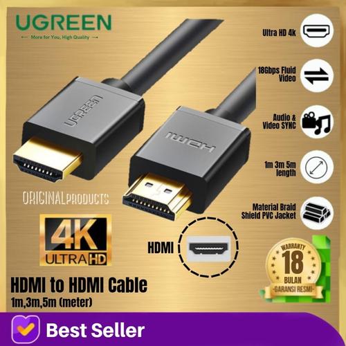 Jual UGREEN kabel hdmi to hdmi ke HD TV cable 4K 3 5 METER 3m 5m mirroring - 10109OPJ 5meter ...