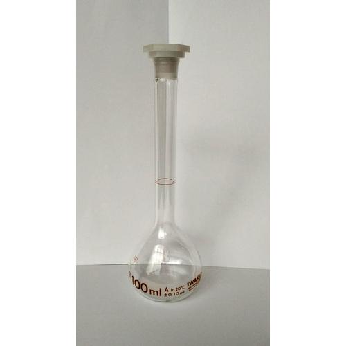 Jual Labu Ukur IWAKI Clear plastic Stopper /Volumetric Flask iwaki class A - 100 ml - Kota ...