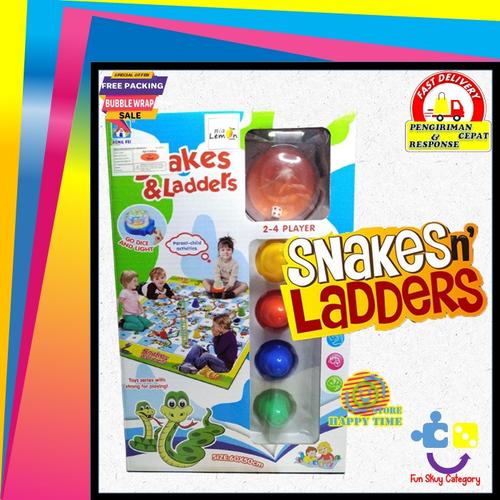 Jual Ular Tangga SNAKE AND LADDER KARPET Snakeboard Family Games ...