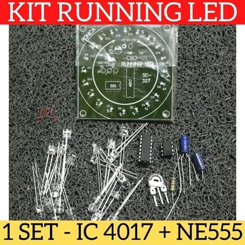 Jual KIT RUNNING LED DIY PLUS PCB DAN KOMPONEN KOMPLIT NE555 + IC 4017 ...