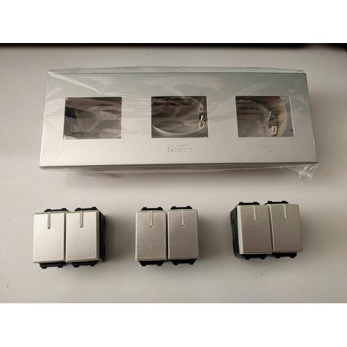 Jual SAKLAR SERI DOUBLE PANASONIC 3 GANG PANASONIC SILVER STYLE E 1 ...