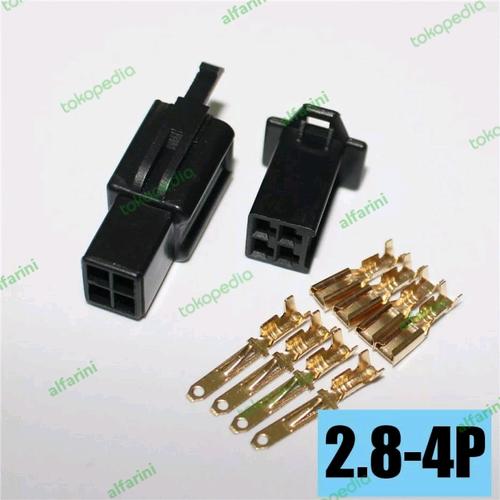 Jual SOKET MOTOR KONEKTOR KABEL 4 PIN KECIL MOTOR MOBIL MALE FEMALE ...