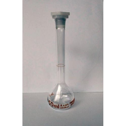 Jual Labu Ukur IWAKI Clear plastic Stopper /Volumetric Flask iwaki class A - 50 ml - Kota ...