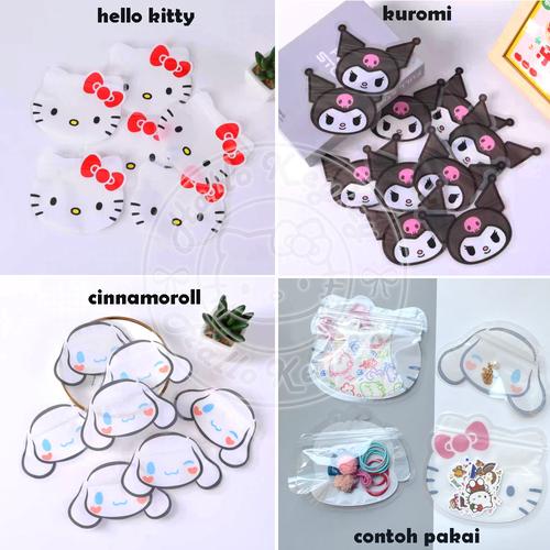 Jual plastik klip zip lock bentuk kepala hello kitty kuromi cinnamoroll ...