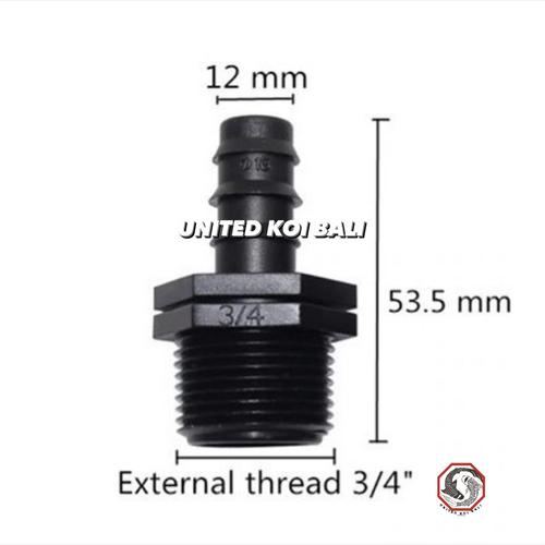 Promo MALE THREAD CONNECTOR 3/4 inch TO HOSE PE 16mm MALE 3/4 ke selang ...