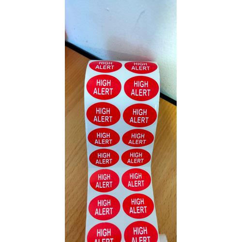 Jual STIKER HIGH ALERT OVAL UK.40X30MM @3000 PCS IN ROLL - Jakarta ...