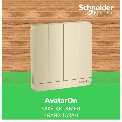 Jual Saklar Lampu 4 Gang 1 Arah Avatar Wine Gold Schneider AvatarOn ...