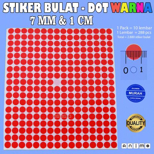 Jual Stiker Bulat Warna - COLOR DOT STICKERS - Merah 7 MM - Jakarta ...