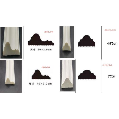 Jual Wall moulding list kayu profile moulding - Semibulat 6*2cm, 290cm ...
