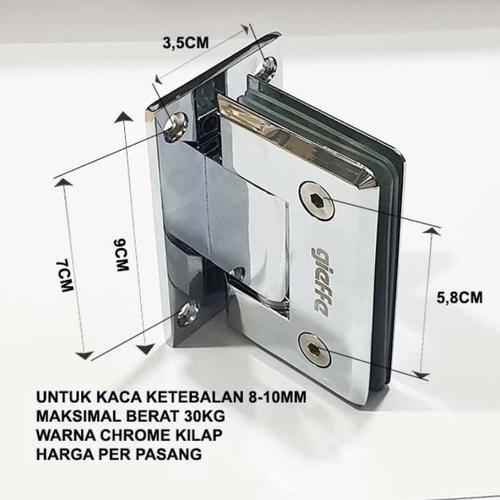 Jual ENGSEL PINTU KACA/SHOWER HINGES GLASS TO WALL GIEFFE KACA TEMBOK ...