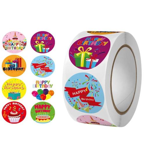 Jual Stiker happy birthday Sticker Label Ulang Tahun 1 Roll 100 Pcs ...