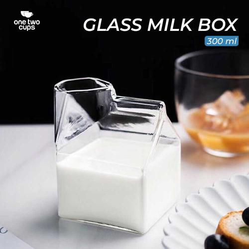 Jual SG101 One Two Cups Gelas Kaca Susu Borosilicate Glass Milk Box ...