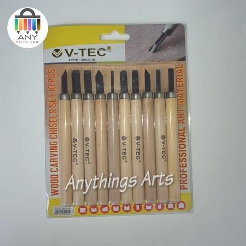 Jual V-TEC Wood Carving Tool set 10 - Alat Pahat Pisau Ukir Cukil Kayu ...