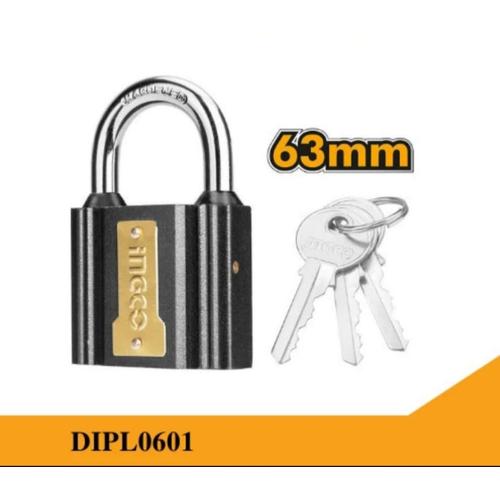 Jual GEMBOK RUMAH RUKO PAGAR BESI HITAM 63MM BRASS PADLOCK INGCO ...