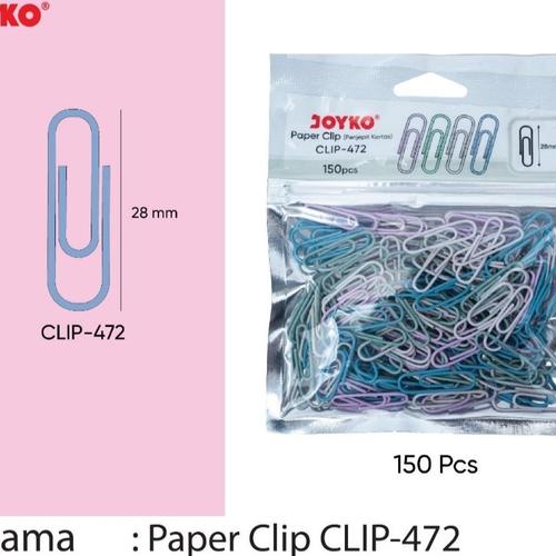 Promo 1 PAK / 150 Pcs Paper Klip Penjepit Kertas Joyko CLIP-472 Soft ...