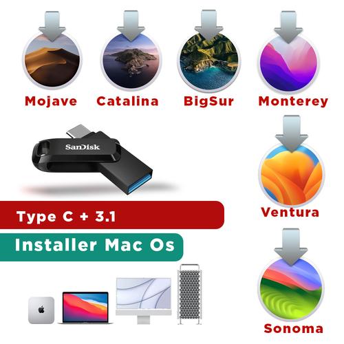 Jual mac Os installer usb flashdisk macos macbook imac macos type-C ...