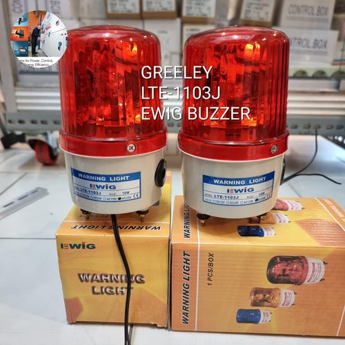 Jual LTE-1103J EWIG 220VAC Buzzer/Bunyi Merah Warning Light - Kuning ...