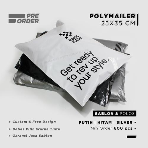 Promo Cetak plastik polymailer 25 x 35 custom free design sablon ...