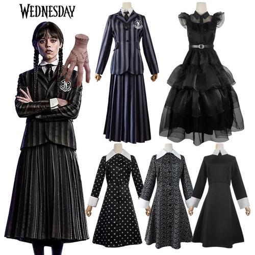 Jual Kostum Wednesday Halloween Costume Pesta Haloween Cosplay Tangan ...