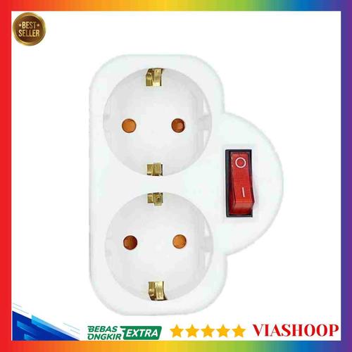 Jual colokan Listrik 2 Lubang Socket Converter EU 16A 250V with Switch ...