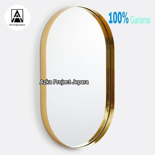 Jual CERMIN OVAL FRAME BESI GOLD / CERMIN DINDING KAMAR MANDI - Kab ...