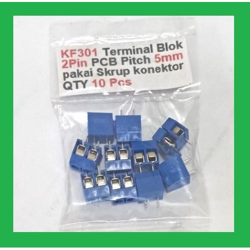 Jual QTY 10 Pcs KF301 Terminal Blok 2Pin PCB Pitch 5mm pakai Skrup ...