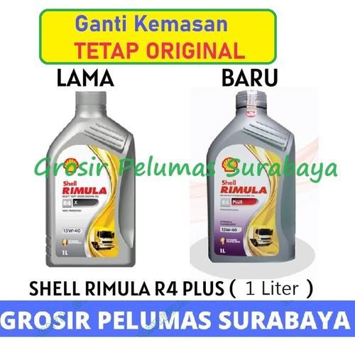 Jual Original Oli Shell rimula r4x R4 Plus 15W40 15w/40 diesel 1ltr 1 ...
