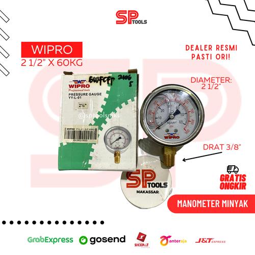Jual MANOMETER PREASSURE GAUGE ALAT UKUR TEKANAN 2 1/2" X 60KG MINYAK ...