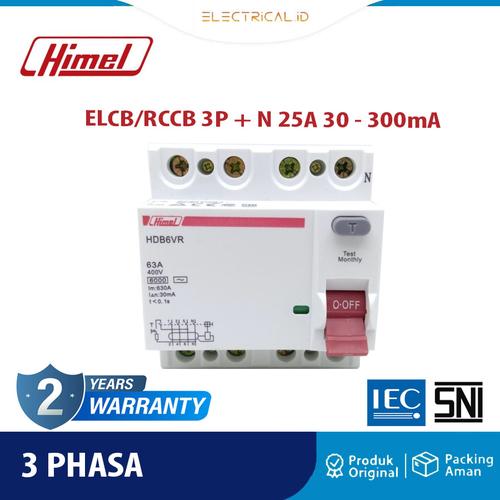 Jual ELCB/RCCB 4P 63A 30 - 300mA HDB6VR Himel - Kota Tangerang - Electrical id | Tokopedia