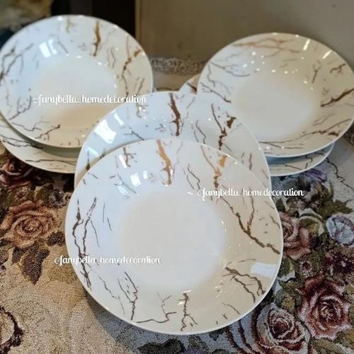 Promo Piring Makan Keramik Marble Putih Untuk Peralatan Makan - Jakarta ...