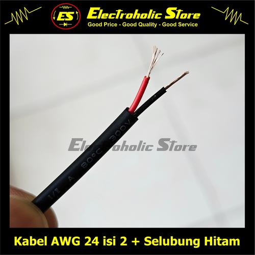 Jual Kabel AWG 24 isi 2 + Selongsong Hitam Selubung 2 Jalur - Kota ...