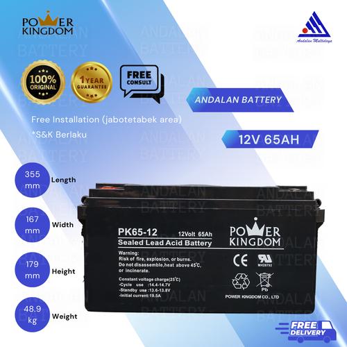 Jual BATERAI POWER KINGDOM PK 65-12 / VRLA 12V 65Ah / AKI UPS 12V 65Ah ...