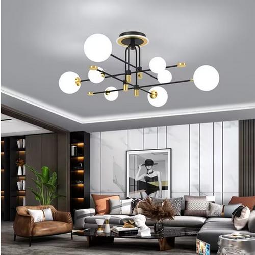 Jual Lampu plafon LED/lampu gantung bohlam bulat/lampu hias besi hitam ...