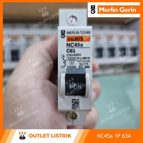 Jual MCB NC45a 1P 2A 10A 16A 20A 25A 32A 40A 50A 63A Merlin Gerin Schneider - 63A - Kota ...