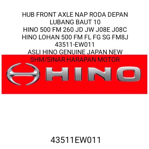 Jual NAP RODA DEPAN HINO LOHAN 500 J08E J08C FM8J 43511-EW011 HUB AXLE FRON - Jakarta Barat - CV ...