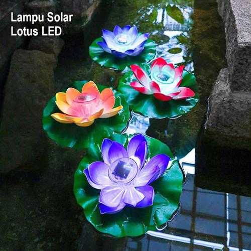 Promo Lampu Apung Air Bunga Lotus Teratai Solarcell Dekorasi Kolam ...