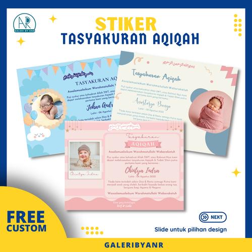 Jual Stiker Aqiqah tedak Siten kartu ucapan label 7 bulan tempel nasi ...