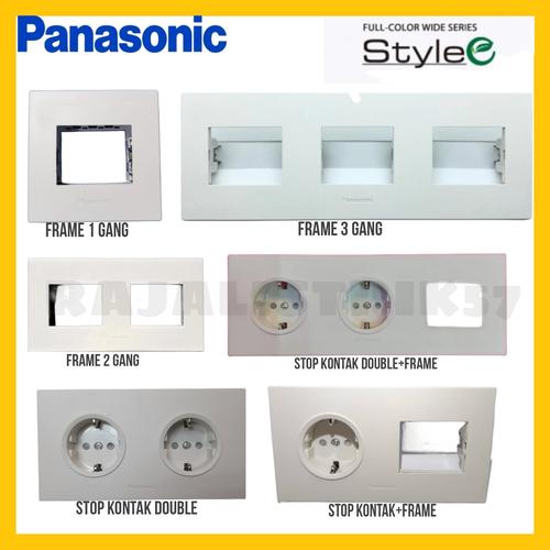 Jual Panasonic StyleE Frame 1 2 3 gang stop kontak double putih ...